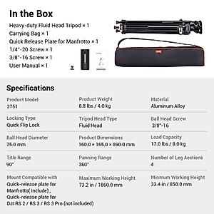 Bundle：SmallRig AD-01 Video Tripod + SmallRig Mini Matte Box Lite