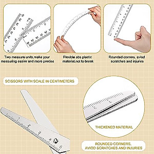 60 Pcs School Supplies Bulk Includes 30 Pcs Safety Blunt Tip Student Scissors for Kids 30 Pcs 12 Inch Plastic Rulers Back to School Supply for Student Classroom Office (Clear)