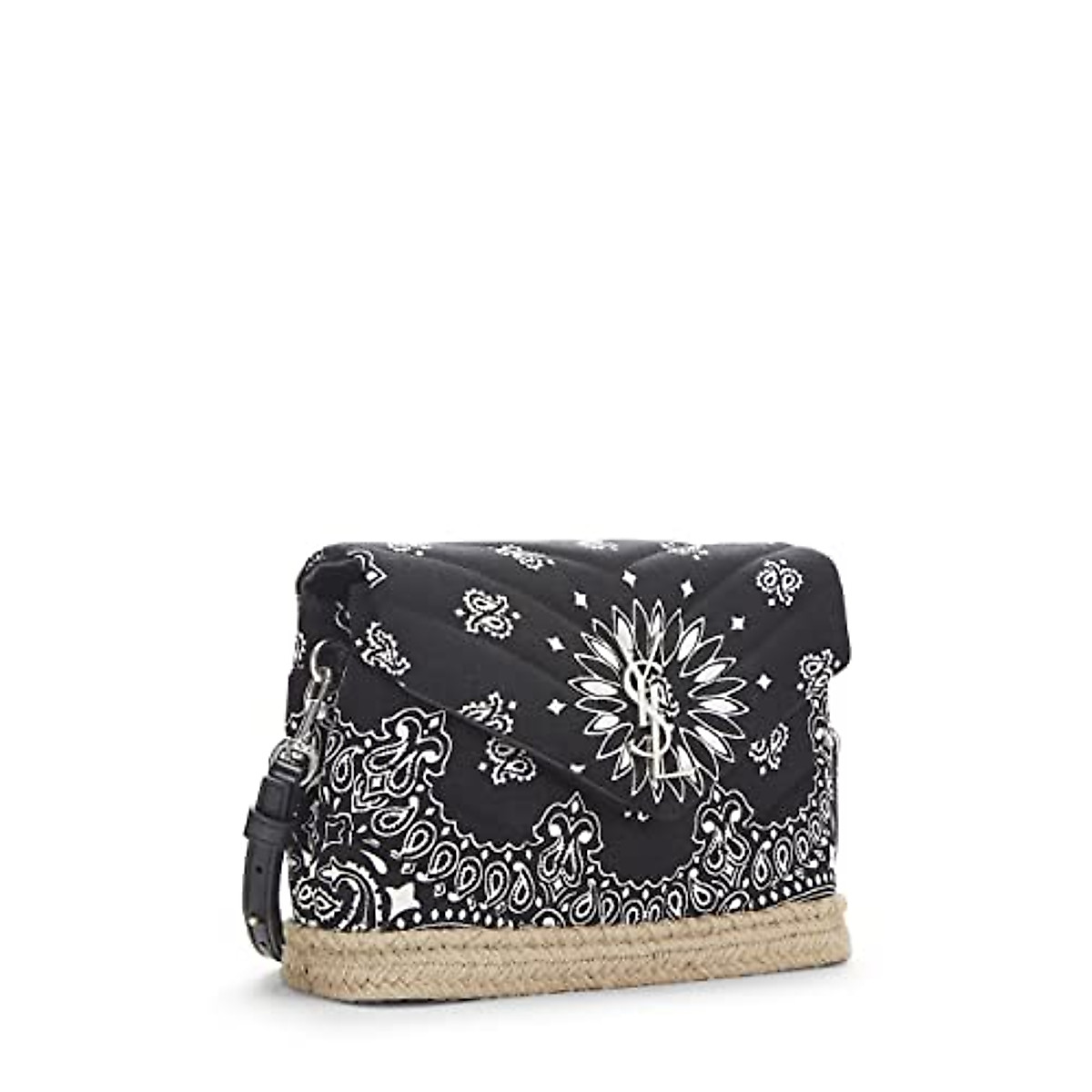 Yves Saint Laurent, Pre-Loved Black Bandana Canvas Loulou Toy, Black