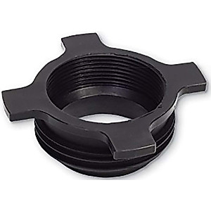 Groz Drum Bung Converter | 2-inch Fine Female Thread to 2” Male Coarse Thread Adapter | (44386), Black