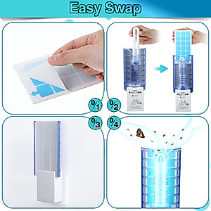 Qualirey 2 Pack 9W UV Replacement Bulb and 12 Pcs Replacement Sticky Cards Kit, Compatible with DynaTrap DT3009, DT3019, and DT3039/Gardner/Flyweb Classic/Fly Light