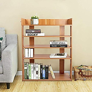 Elevens 18 Pairs Shoe Rack with Top Shelf and Hanging Bar (Wood)