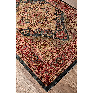 Momeni Rugs Ghazni Collection, Traditional Area Rug, 2' x 3', Navy Blue