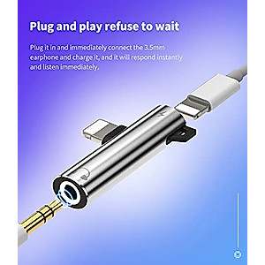 Headphone Adapter Lightning to 3.5mm Aux Audio Jack and Charging Extender Dongle Earphone Headset Splitter Compatible with Iphone 11 12 13 Mini Pro Max Xs Xr X 7 8 Plus Ipad Air Para Converter Earbud