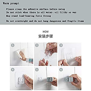 8 Packs Broom Mop Holder,Self-Adhesive No Drilling Super No-Slip Broom Gripper Clip Adjustable Reusable,Wall-Mounted Storage Racks for Storage Organization in Homes, Kitchens & Wardrobes