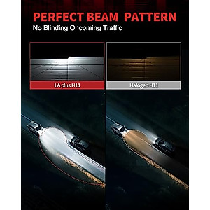 LASFIT H11 LED Bulbs, 2023 Upgrade H8 H9 H16 LED Light Bulbs 6000LM Super Bright Conversion Kit Plug and Play, Non-Polarity-2 Bulbs