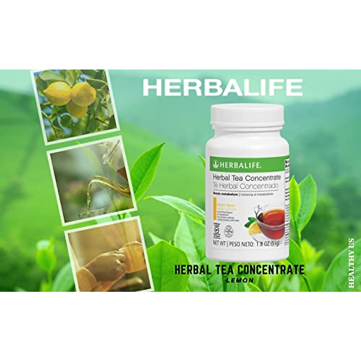 Herbalife TEAPACK Herbal Tea Concentrate: Lemon Flavor 30 Packets (1.7g), Boosts Metabolism, On The Go, Natural Flavor, No Artificial Sweeteners, Gluten-Free