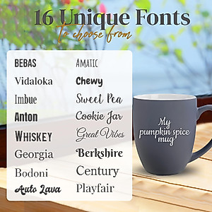 Personalized Coffee Mug Engraved with your Custom Text - Customized Coffee Mug, Hot Chocolate Mug, Tea mug, Birthday Gift, Retirement Gift (Matte Grey, Engraved Custom Text)