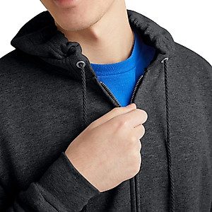 Hanes Men's Full-Zip Eco-Smart Hoodie, Charcoal Heather, Medium, OP180