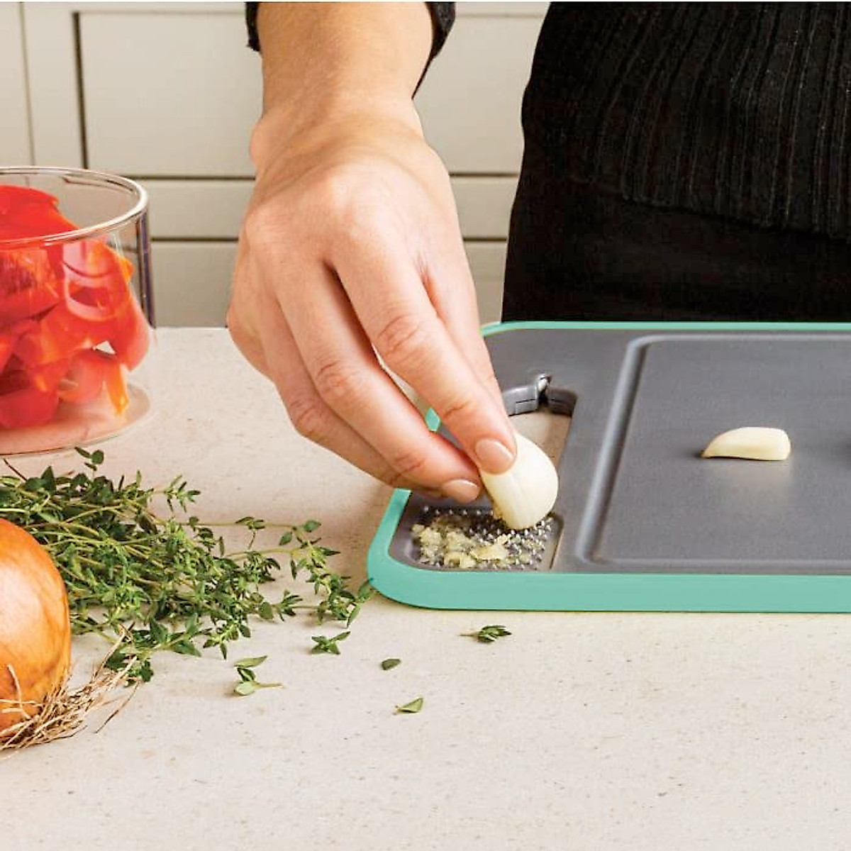 Zippi Fast Thaw 4-in-1 Defrosting Tray, Cutting Board, and Knife Sharpener for Frozen Food Thawing, Quickly Defrost and Thaw Meat and Food, Chemical Free, Eco-Friendly Design, No Electricity