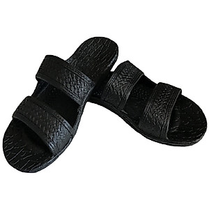 Pali Hawaii Kids Classic Jandals Sandals (5, Black)