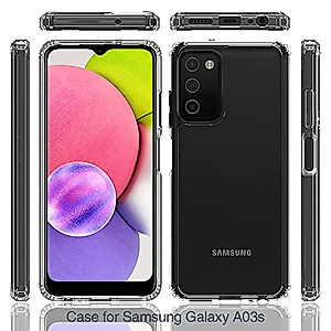 Sucnakp for Galaxy A03S Case Samsung A03S Case Premium Clear Back Panel + TPU Bumper Cover for Samsung Galaxy A03S US Version（YKL Clear）