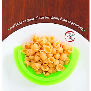 Food Cubby Plate Divider 2 PACK Green - Food Separator - Food Safe Silicone