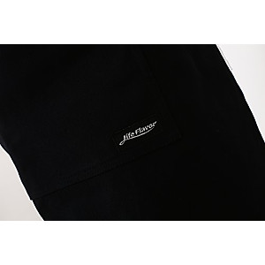 Life Flavor Heavy Duty Canvas Work Apron,Tool Pockets, Back Straps Adjustable（black）