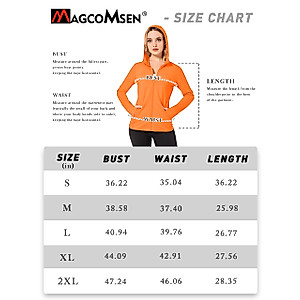 MAGCOMSEN Long Sleeve Hooded Jacket for Women SPF 50 Sun Shirt Performance Hoodie with Pockets Running Active Wear, Orange, L