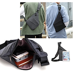 North Carry Slim Sling Bag, 2023 Best North Carry Slim Crossbody Bag, Anti Theft Bag,Personal Flex Bag for Women Men (Left Black)