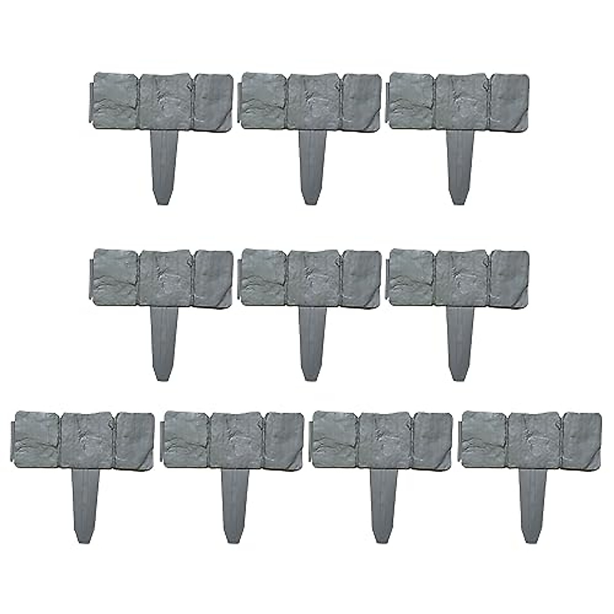 10pcs Faux Stone Garden Edging Border - Anti-deform Design, Yard and Garden Landscape Edging