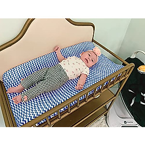 Changing Pad Cover – Premium Baby Changing Pad Covers 4 Pack – Boy or Girl Changing Pad Cover – Pure Cotton Machine Washable Navy and White Changing Table Cover – Diaper Changing Pad Cover Sheets