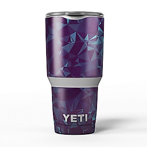 Design Skinz Dark Blue Geometric V15 - Skin Decal Vinyl Wrap Kit Compatible with The Yeti Rambler Cooler Tumbler Cups