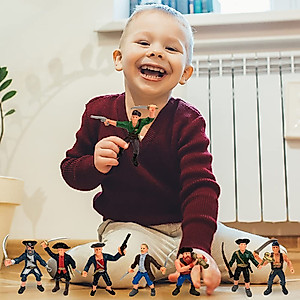 ArtCreativity Pirate Action Figure Playset, Set of 8 Legendary Plastic Figures in Assorted Poses, Cool Pirate Toy Set for Kids, Great Birthday Gift Idea for Boys and Girls