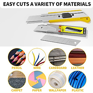 50-Pack 25MM Utility Knife Blades, Snap off Knife Blades for Retractable Box Cutters and Knife , SK5 Blades in Bulk Pack. 10pc ×5c