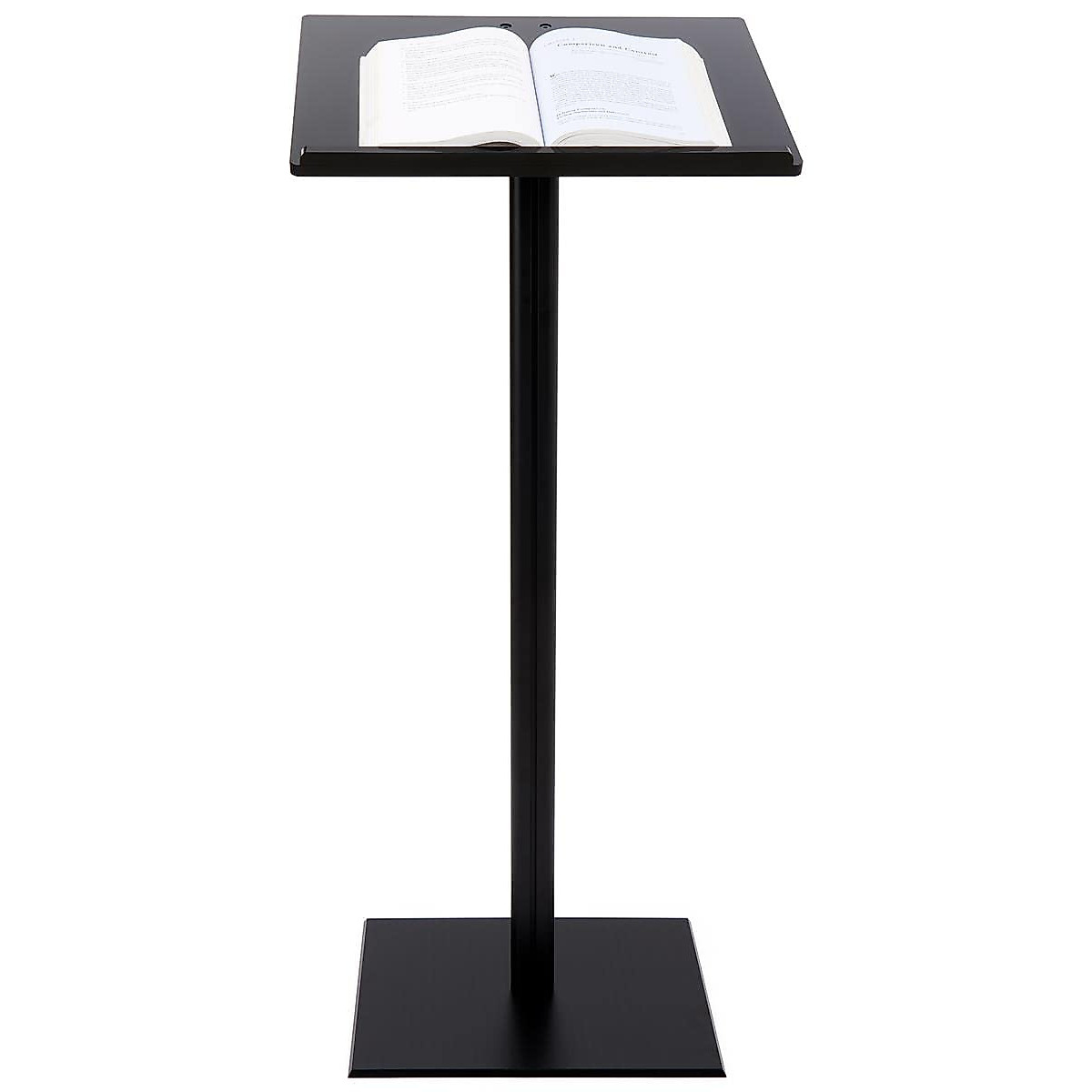 Displays2go CLRLECBNDB Floor Standing Speaking Podium, Slanted Top, Quick Assembly, Black