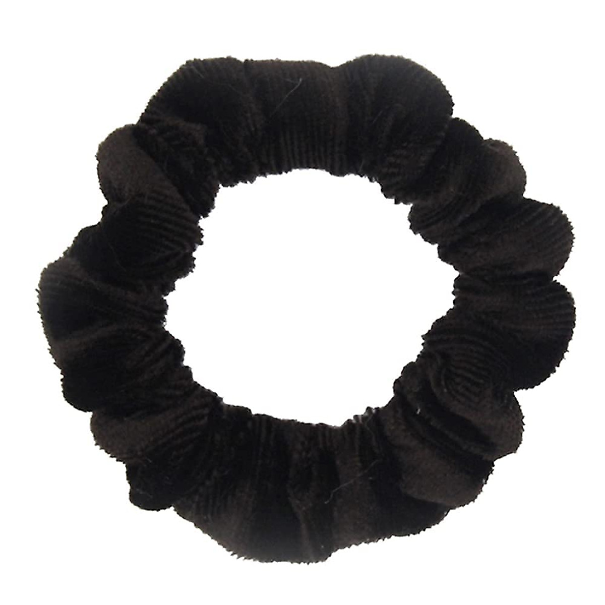 Pack of 10 Small Velvet Scrunchies for Women Hair Accessories, Mini Thin Elastic Hair Ties (Black)