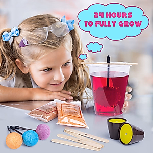 Crystal Growing Kit, Arts and Crafts Science Kits for Kids 4-6-8-12, Toys for Girls Boys Age 6+, 6 7 8 9 10 11 Year Old Girl Birthday Gift Ideas