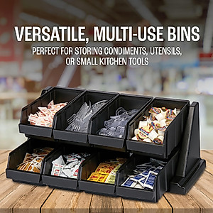 Cambro 8RS8110 Versa Black 8-Bin Organizer Rack Case of 1