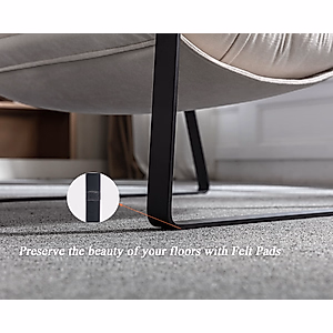 DUOMAY Mid-Century Accent Chair Armchair, Comfy Linen Fabric Leisure Chair Lazy Chair with Metal Leg for Living Room Bedroom Office Apartment, White