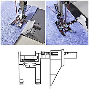 DREAMSTITCH 250026947, BLSA-SGF Adjustable Guide Presser Foot Max 7mm Zigzag-Fits All Low Shank Snap-On Singer, Brother, Babylock, Janome, Juki, Elna and More Sewing Machine