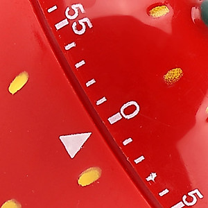 Strawberry Kitchen Timer, 60 Minutes Kitchen Mechanical Alarm Clock Reminder Alarm Sound Countdown Timer Cooking Steaming Manual Timer