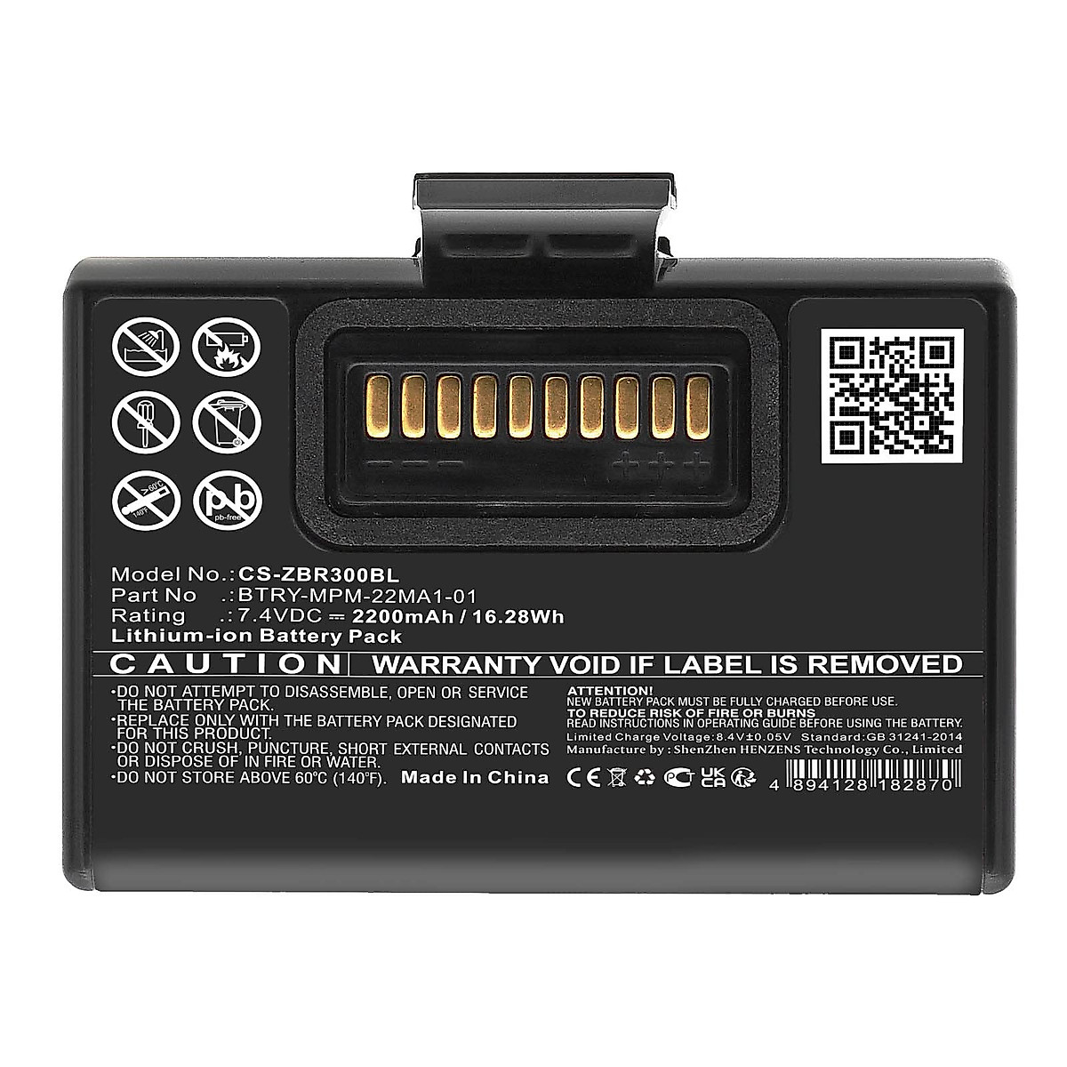 Henhaoro BTRY-MPM-22MA1-01 P1083277 P1083277-002 Batteries for Zebra