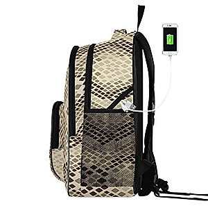 ALAZA Snake Skin Animal Print Travel Laptop Backpack Gifts for Men Women Fits 15.6 Inch Notebook