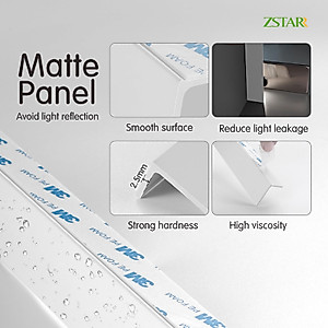 ZSTARR PVC Light Blockers Blackout Light Blockers Side Tracks for Window Shades and Blinds,Side Tracks for Blackout Shades Easy to Instal,Light Blocking Strips for Bedroom (White, 57.5",2Pcs)