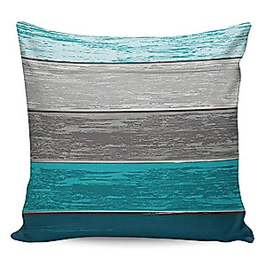 SIGOUYI Soft Sofa Throw Pillowcase Cover 20x20in, Farm Gradient Blue Grey Wooden Plank Modern Cotton Linen Throw Pillow Cover Cushion Case for Living Room Bed Couch Decorations