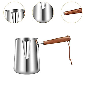 IEUDNS Turkish Warmer Coffee Pot Butter Melting Pot Tea Kettle with Scale Multipurpose Milk Warmer Pot Stainless Steel for Household, 1000ml