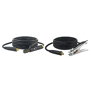 300 Amp Welding Leads Assembly Set - LC40 Connector - #1 AWG Cable (15 FEET Each Lead)