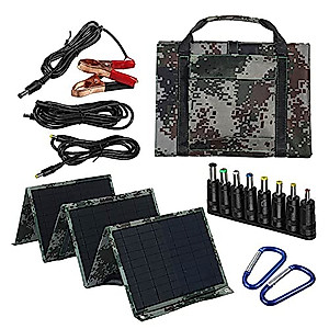 DSJ Foldable Monocrystalline Solar Panel - 150W Portable Solar Charger with Connector Kit & Alligato Clip for Charging Smartphone, Power Banks