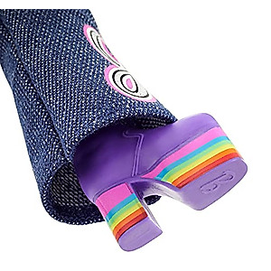 Barbie Elton John Collector Doll (12-inch, Curly Blonde Hair) in Bomber Jacket and Flared Denim, with Doll Stand and Certificate of Authenticity