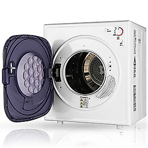 PETSITE Portable Clothes Dryer, Electric Compact Laundry Dryer w/ 5 Drying Selections, Normal & ECO Mode, Stainless-Steel Drum, Overheat Protection, 13.2 lbs Capacity, Ideal for Apartment, Home, Dorm, 1500W, White