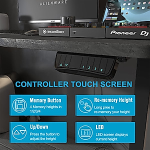 Monomi Height Adjustable Electric Standing Desk, 55 x 28 Inches Stand up Desk, Sit Stand Home Office Computer Desk(Black Frame+Marble Black Top)