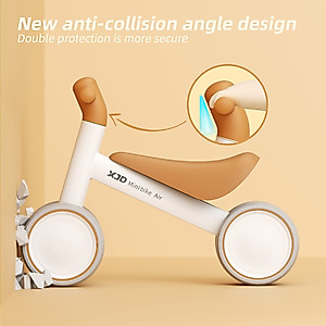 XJD Baby Balance Bikes Bicycle Baby Toys for 1 Year Old Boy Girl 10 Month -36 Months Toddler Bike Infant No Pedal 4 Wheels First Bike or Birthday Present Children Walker (Pink)