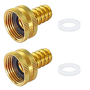 YOUHO Garden Hose Adapter Swivel Fitting GHT 3/4 to 1/2 Hose Drip Irrigation Tubing to Faucet - Reusable Connector Fittings for Most Rain Bird, Orbit, Dig, Toro 7/16 or 1/2 Tubing x 3/4" GHT(2PCS)