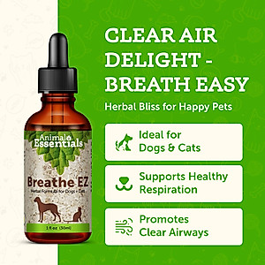 Animal Essentials Breathe EZ for Dogs & Cats - Pet Respiratory Support Supplement, Clear & Easy Breathing, Healthy Respiration - 1 Fl Oz