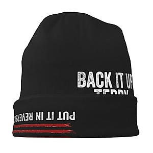 YVNUM Back It Up Terry Put It in Reverses Winter Beanie Hats for Men Women,Warm Cozy Knitted Cuffed Skull Cap