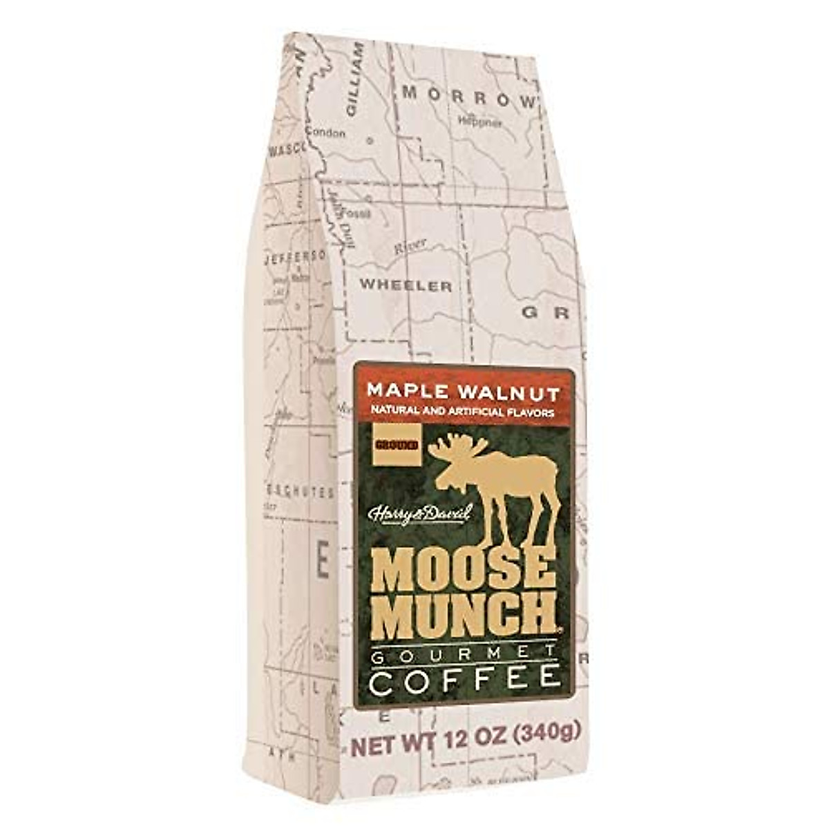 Moose Munch Gourmet Ground Coffee by Harry & David, 12 oz bag (Maple Walnut)
