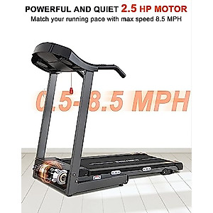 ECHANFIT Treadmill with Manual Incline and Bluetooth Speaker, 17.5" Wide Max 8.5 MPH Speed and 15 Preset Programs, 2.5 HP Folding Running Machine Treadmill for Home Gym Exercise Fitness