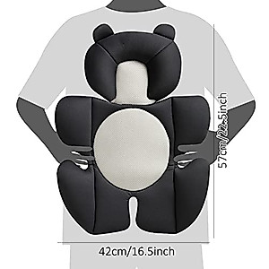 G Ganen Baby Comfort Support Cushion Stroller and Seat Comfort Cushion Insert Liner (Black Bear)