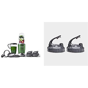 NutriBullet NB9-1301G Pro 13 Pcs Clover Green, 900W & Flip Top To-Go Lid (set of 2)